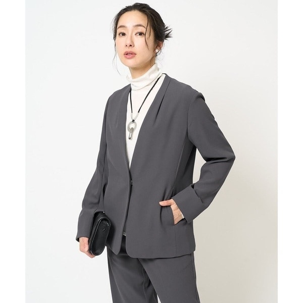 ジョルジュ・レッシュ（ES RECH）/[セットアップ対応]ノーカラーナロージャケット