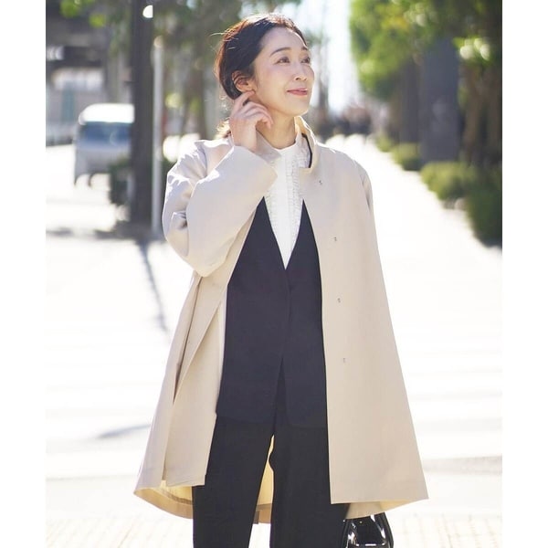 ジョルジュ・レッシュ（ES RECH）/スタンドカラーAラインコート