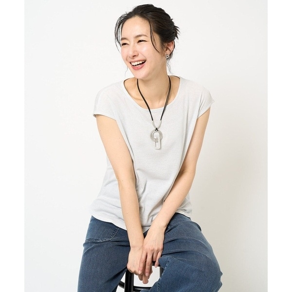 ジョルジュ・レッシュ（ES RECH）/[日本製]ラメフレンチスリーブジャージーカットソー