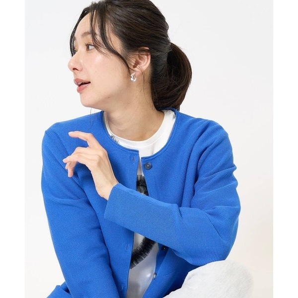 ジョルジュ・レッシュ（ES RECH）/[アンサンブル対応]ガーター編クルーネックカーディガン