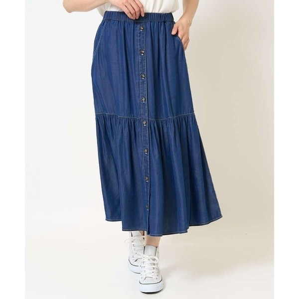 ジョルジュ・レッシュ（ES RECH）/ライトデニムティアードスカート