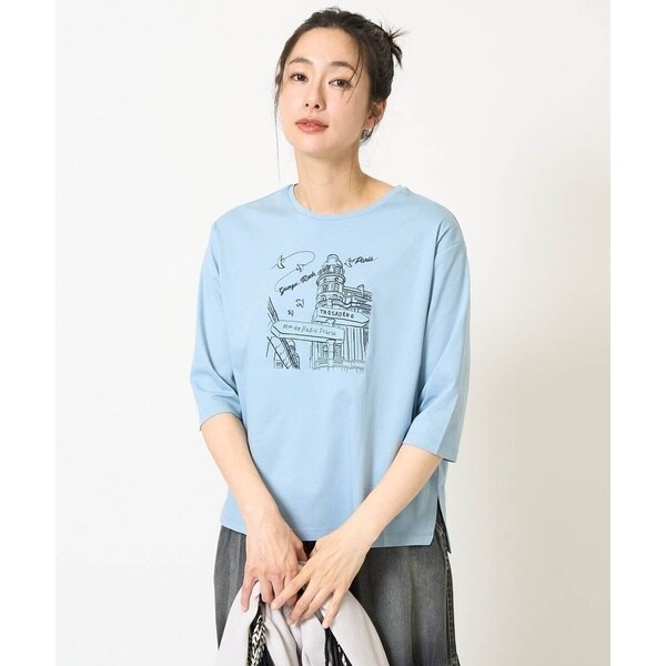 ジョルジュ・レッシュ（ES RECH）/[接触冷感]ドライコットンイラスト刺繍カットソー