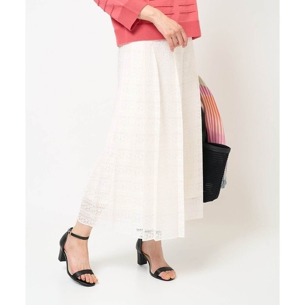 ジョルジュ・レッシュ（ES RECH）/幾何ボーダーレースプリーツワイドパンツ