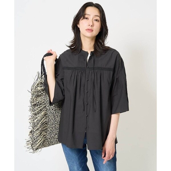 ジョルジュ・レッシュ（ES RECH）/60ローンフレアスリーブレースブラウス