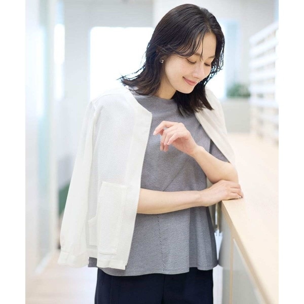 ジョルジュ・レッシュ（ES RECH）/ジャージーノーカラーショートブルゾン