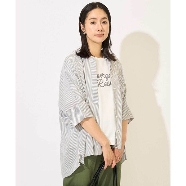 ジョルジュ・レッシュ（ES RECH）/[追加/接触冷感]バンドカラードルマンスリーブブラウス2