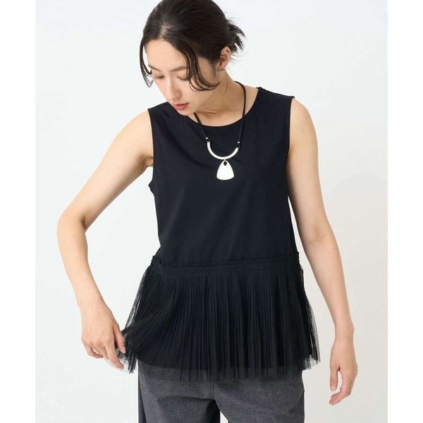 ジョルジュ・レッシュ（ES RECH）/[接触冷感/遮熱]チュールプリーツタンクトップ
