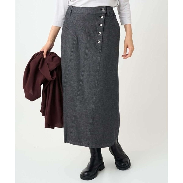 ジョルジュ・レッシュ（ES RECH）/[セットアップ対応]セミタイトブラックデニムスカート