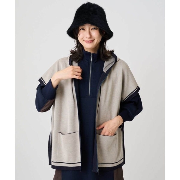 ジョルジュ・レッシュ（ES RECH）/ダブルジャカードニットポンチョ