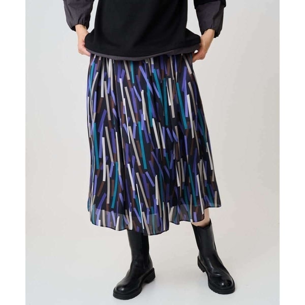 ジョルジュ・レッシュ（ES RECH）/[日本製]ジオメトリックプリントフレアスカート