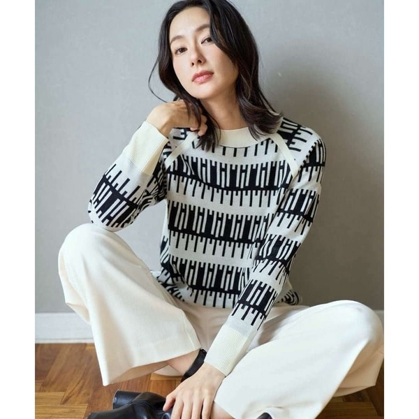 【NEW】ジョルジュ・レッシュ（ES RECH）/ジオメトリックジャガードウールニット