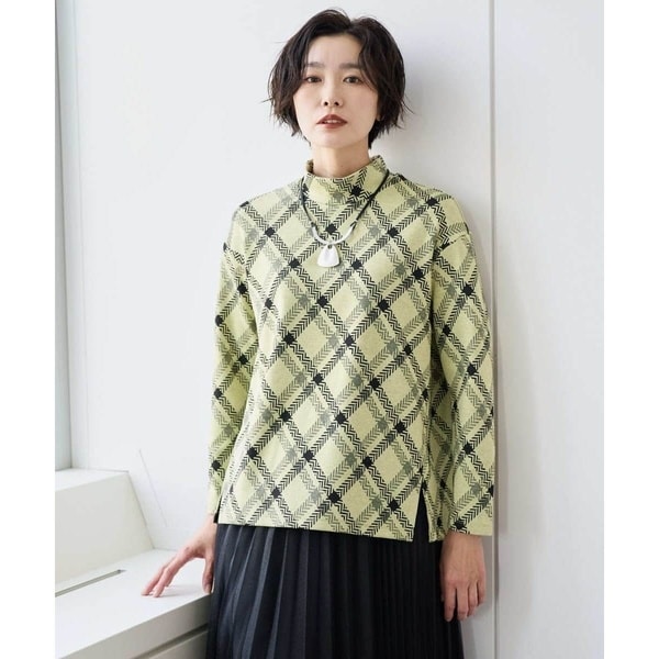 【NEW】ジョルジュ・レッシュ（ES RECH）/へリンボンラインジャガードハイネックカットソー