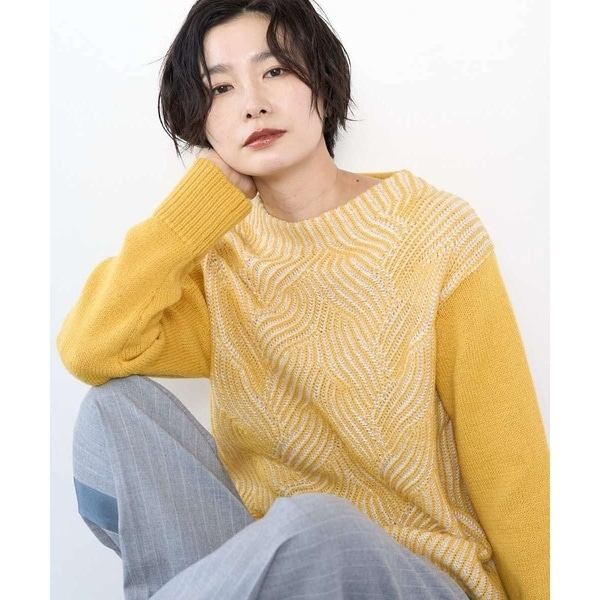 【NEW】ジョルジュ・レッシュ（ES RECH）/バイカラージャカードニット