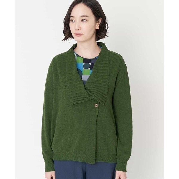 【NEW】ジャンニ・ロ・ジュディチェ/【洗える・日本製】オープンリブカラーカーディガン