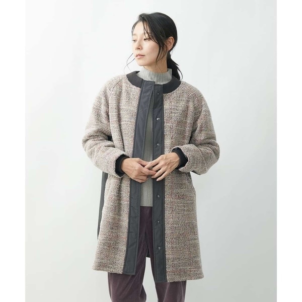 ジャンニ・ロ・ジュディチェ/ファンシーツイードキルティング中綿コート