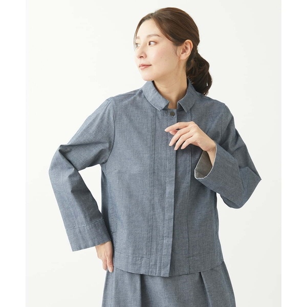 ジャンニ・ロ・ジュディチェ（GIANNI LO GIUDICE）/[洗える]先染めコットンライクデニムブラウスジャケット