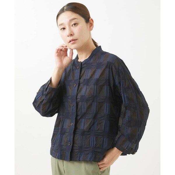 ジャンニ・ロ・ジュディチェ（GIANNI LO GIUDICE）/[洗える]塩縮ブロックチェックシャツブラウス