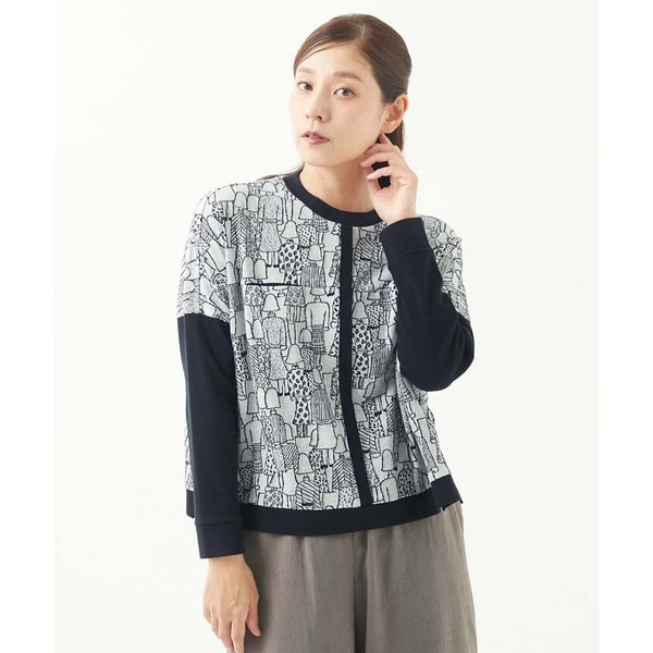 ジャンニ・ロ・ジュディチェ（GIANNI LO GIUDICE）/[洗える・日本製]うしろ姿柄ジャガードカットソープルオーバー