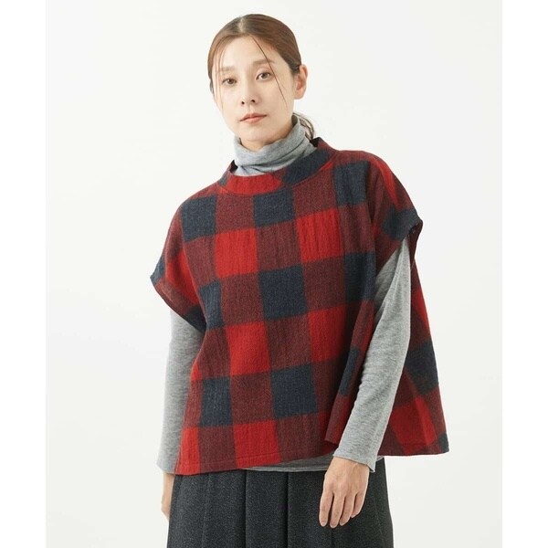 ジャンニ・ロ・ジュディチェ（GIANNI LO GIUDICE）/ウールリファインガーゼチェックベストブラウス