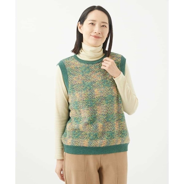 ジャンニ・ロ・ジュディチェ（GIANNI LO GIUDICE）/[日本製]ファンシーチェックジャガードニットベスト