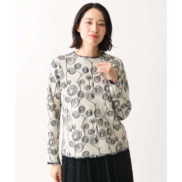 ジャンニ・ロ・ジュディチェ（GIANNI LO GIUDICE）/[洗える・日本製・リバーシブル]ラインフラワージャガードカットソー