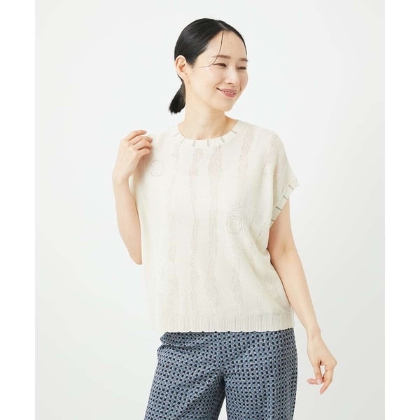 ジャンニ・ロ・ジュディチェ（GIANNI LO GIUDICE）/[洗える]アイレットフラワーニットベスト