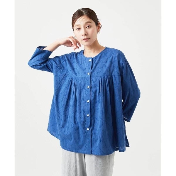 ジャンニ・ロ・ジュディチェ（GIANNI LO GIUDICE）/[洗える]ダイヤカットジャガードブラウス