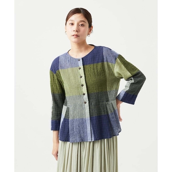 ジャンニ・ロ・ジュディチェ（GIANNI LO GIUDICE）/[洗える・日本製]コットンレーヨンランダムチェックブラウス