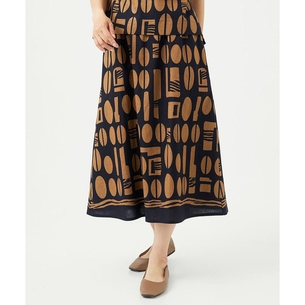 ジャンニ・ロ・ジュディチェ（GIANNI LO GIUDICE）/[洗える]コーヒービーンズプリントスカート