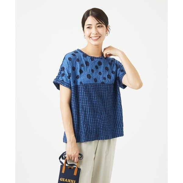 ジャンニ・ロ・ジュディチェ（GIANNI LO GIUDICE）/[洗える・日本製]麻混ドットワッシャージャガードカットソープルオーバー