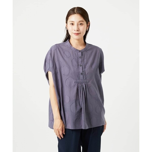 ジャンニ・ロ・ジュディチェ（GIANNI LO GIUDICE）/[洗える]ドットジャガードオーバーブラウス