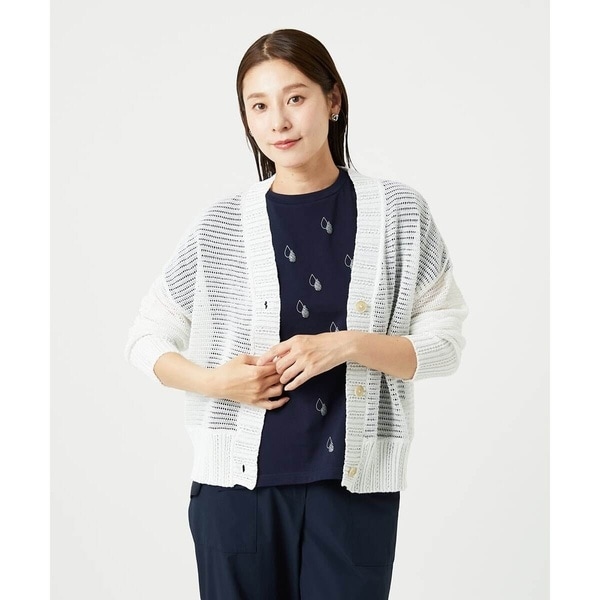 ジャンニ・ロ・ジュディチェ（GIANNI LO GIUDICE）/[洗える]透かし柄ニットカーディガン