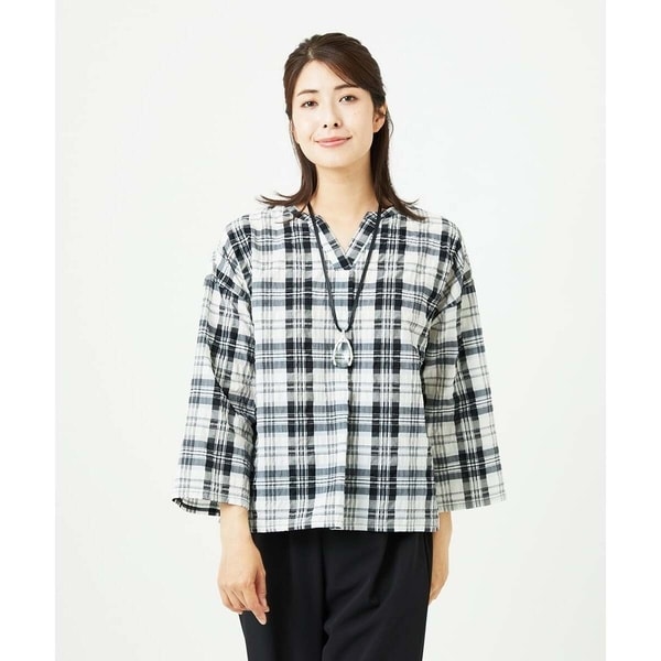 ジャンニ・ロ・ジュディチェ（GIANNI LO GIUDICE）/[洗える]先染めブロックチェックブラウス