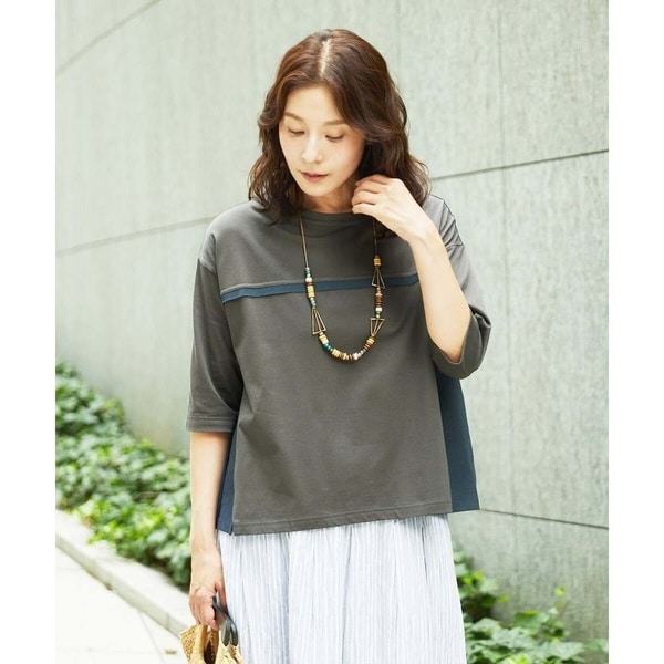 ジャンニ・ロ・ジュディチェ（GIANNI LO GIUDICE）/[洗える・日本製]ドッキングコットン天竺カットソー