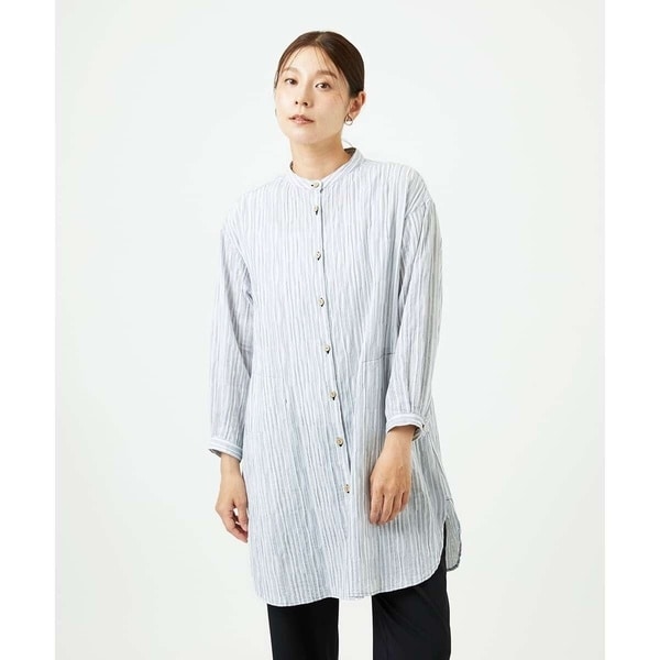 ジャンニ・ロ・ジュディチェ（GIANNI LO GIUDICE）/[洗える]コットンタックドビーロングブラウス