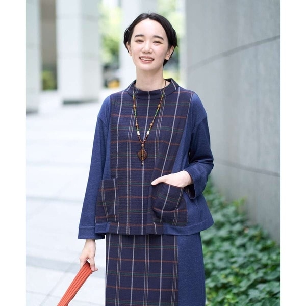 ジャンニ・ロ・ジュディチェ（GIANNI LO GIUDICE）/[洗える・日本製]二重織チェックプルオーバーブラウス