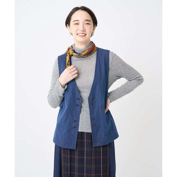 ジャンニ・ロ・ジュディチェ（GIANNI LO GIUDICE）/[接触冷感・洗える]ビヨンドデニムＶネックジレ