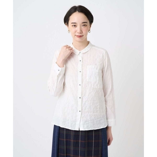 ジャンニ・ロ・ジュディチェ（GIANNI LO GIUDICE）/[洗える・日本製]ヘリンボンシャーリングブラウス