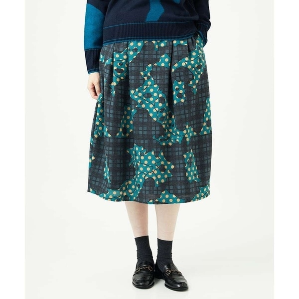 ジャンニ・ロ・ジュディチェ（GIANNI LO GIUDICE）/[洗える・日本製]ウール混ビエライタリアプリントスカート