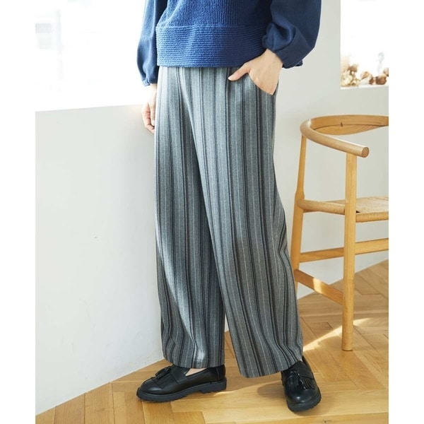 ジャンニ・ロ・ジュディチェ（GIANNI LO GIUDICE）/[洗える・日本製]レーヨン混ストレッチストライプパンツ