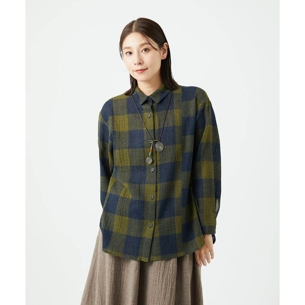 ジャンニ・ロ・ジュディチェ（GIANNI LO GIUDICE）/[日本製]リファインガーゼブロックチェックブラウス