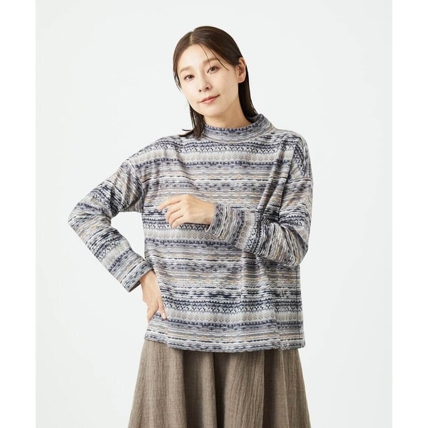 ジャンニ・ロ・ジュディチェ（GIANNI LO GIUDICE）/[洗える・日本製]編地柄プリントカットソー