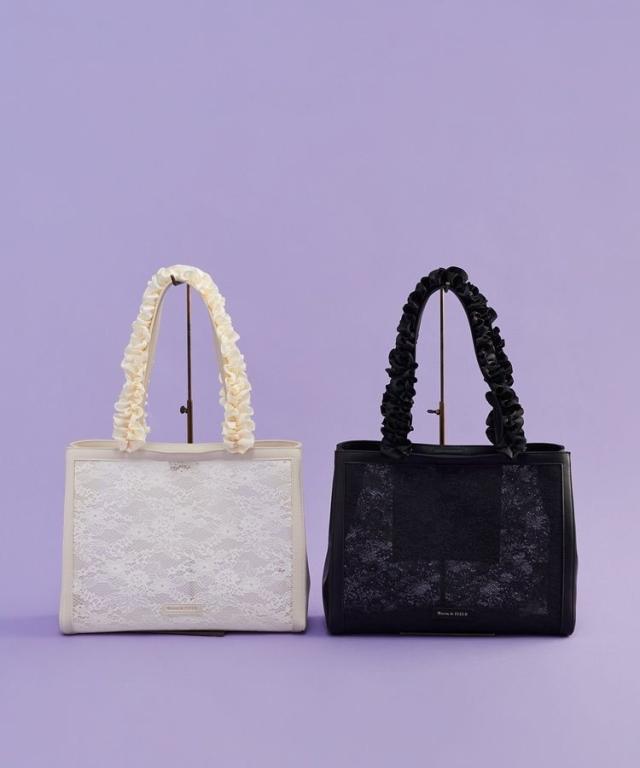 メゾン ド フルール（Maison de FLEUR）/メッシュレーススクエアトートバッグ