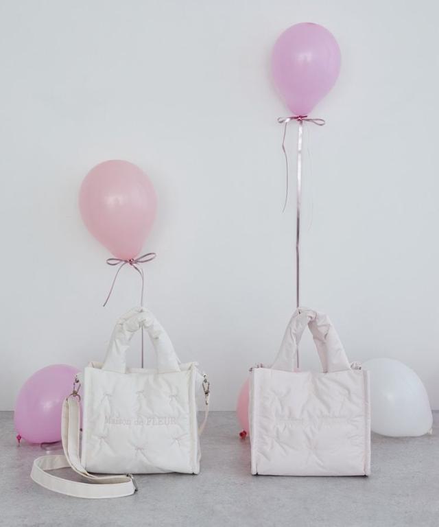 メゾン ド フルール（Maison de FLEUR）/リボン刺繍パファー2Wayトートバッグ