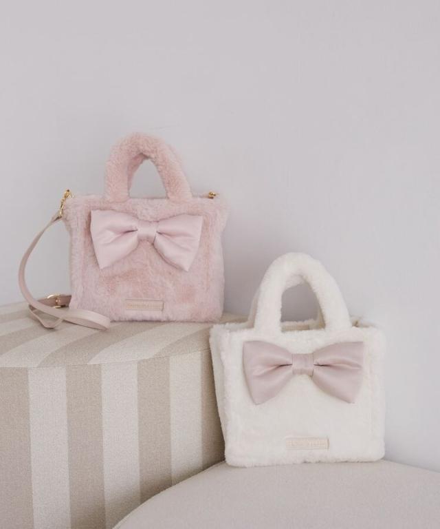 メゾン ド フルール（Maison de FLEUR）/サテンリボンファー2Wayスクエアトートバッグ