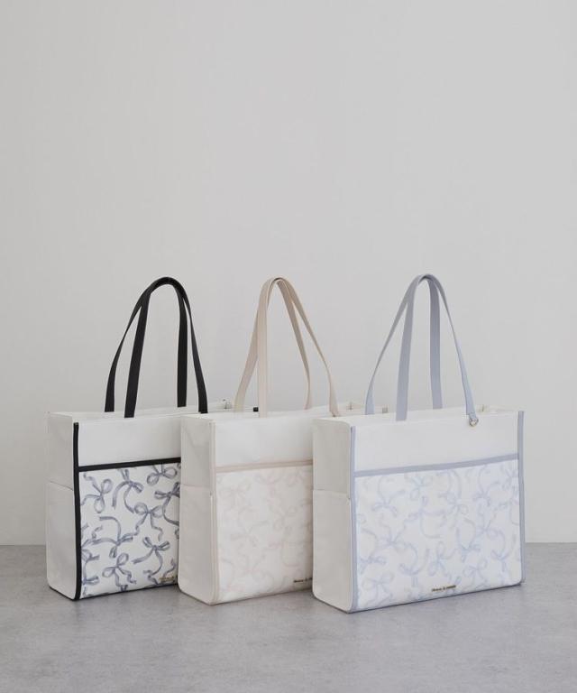 メゾン ド フルール（Maison de FLEUR）/リボンプリントスクエアトートバッグ