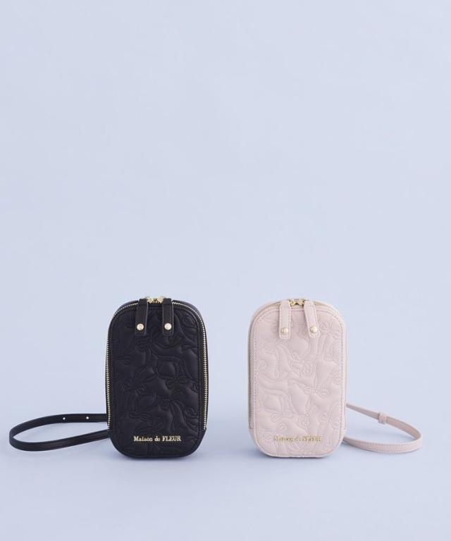 メゾン ド フルール（Maison de FLEUR）/リボンキルティングスマホポシェット