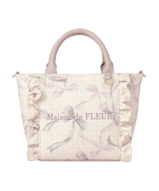 メゾン ド フルール（Maison de FLEUR）/ツイードリボンプリント2WayバッグS
