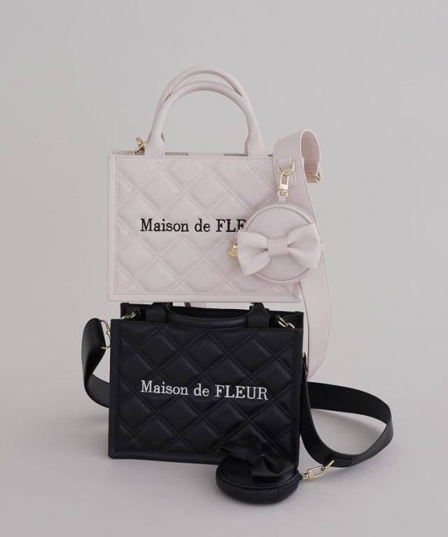 【NEW】メゾン ド フルール（Maison de FLEUR）/ミニポーチ付きキルティングトートバッグ