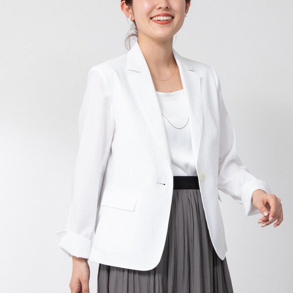 ノーリーズ/ウォッシャブルサッカーテーラージャケット